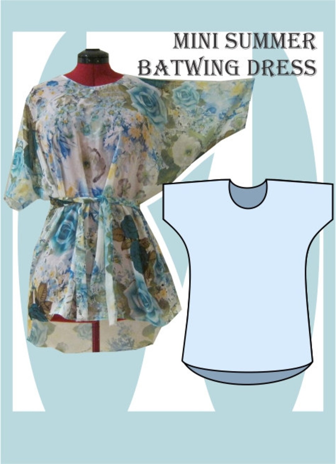 Sewing Pattern: Summer Batwing Dress, Mini - Etsy