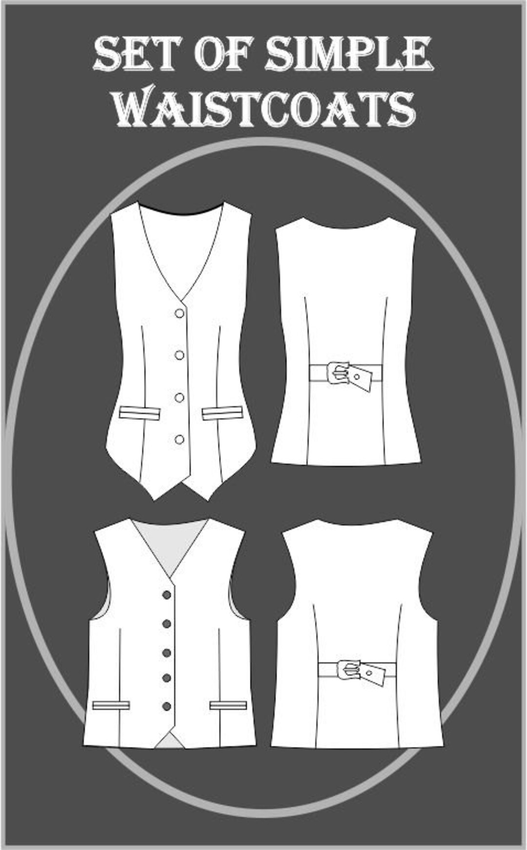 Sewing Pattern: Simple Waistcoats 2 Pattern Set - Etsy UK