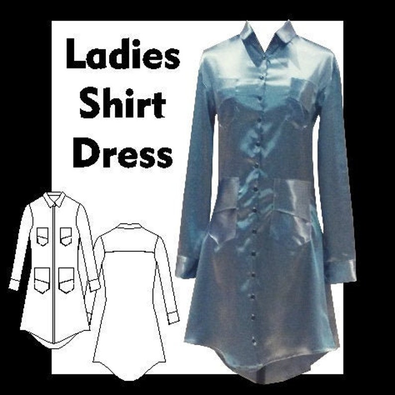 Ladies Shirt Dress Sewing Pattern - Etsy