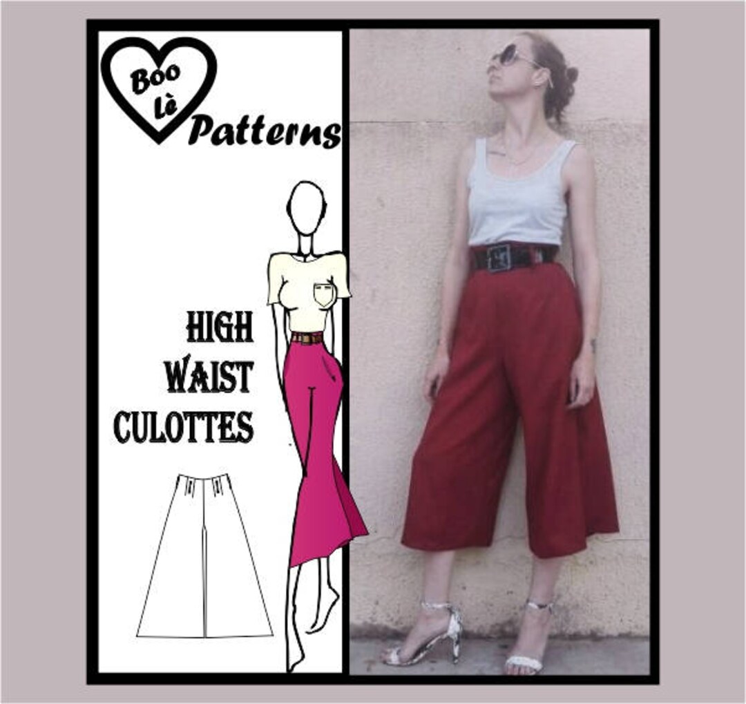 High Waist Culottes - PDF Sewing Pattern - Etsy