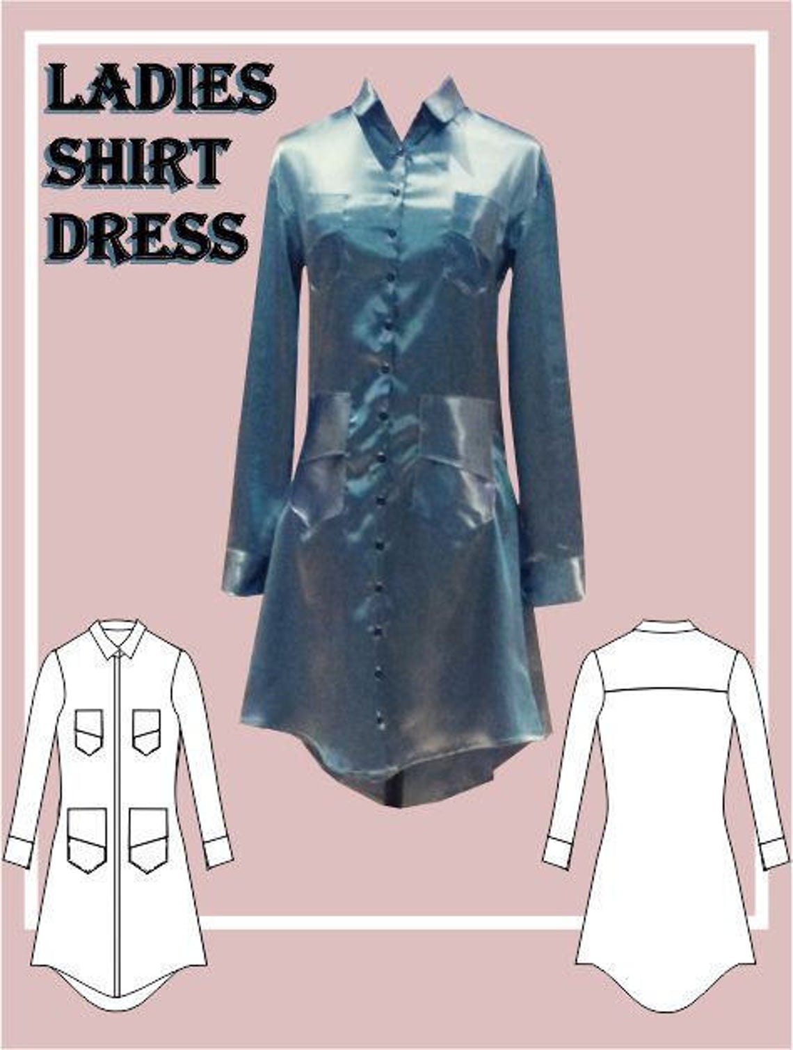 Ladies Shirt Dress Sewing Pattern | Etsy