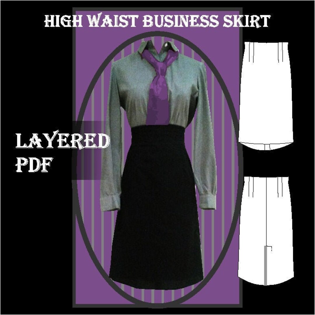 High Waist Business Skirt Sewing Pattern - Etsy
