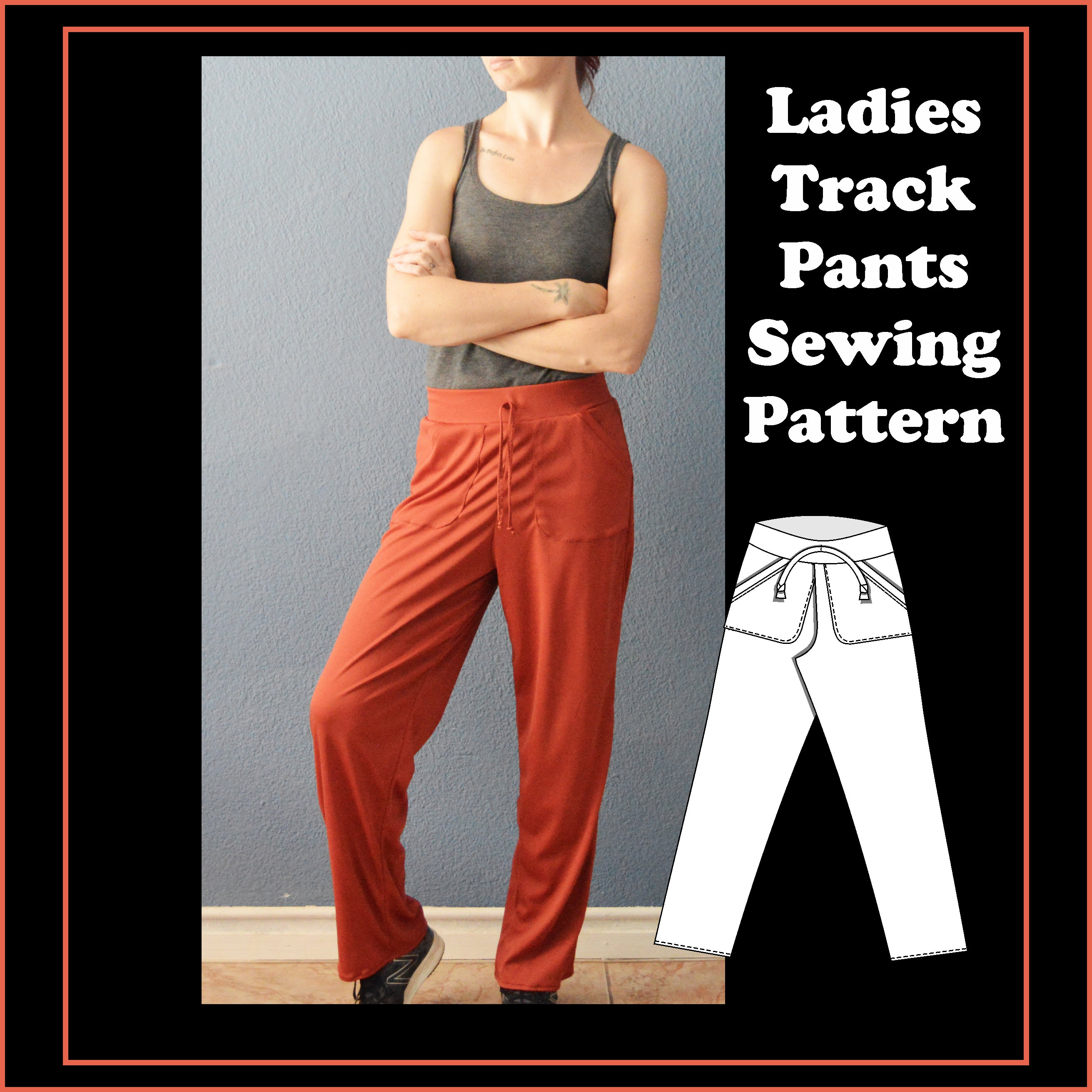 Ladies Track Pants and Shorts Sewing Pattern | Etsy