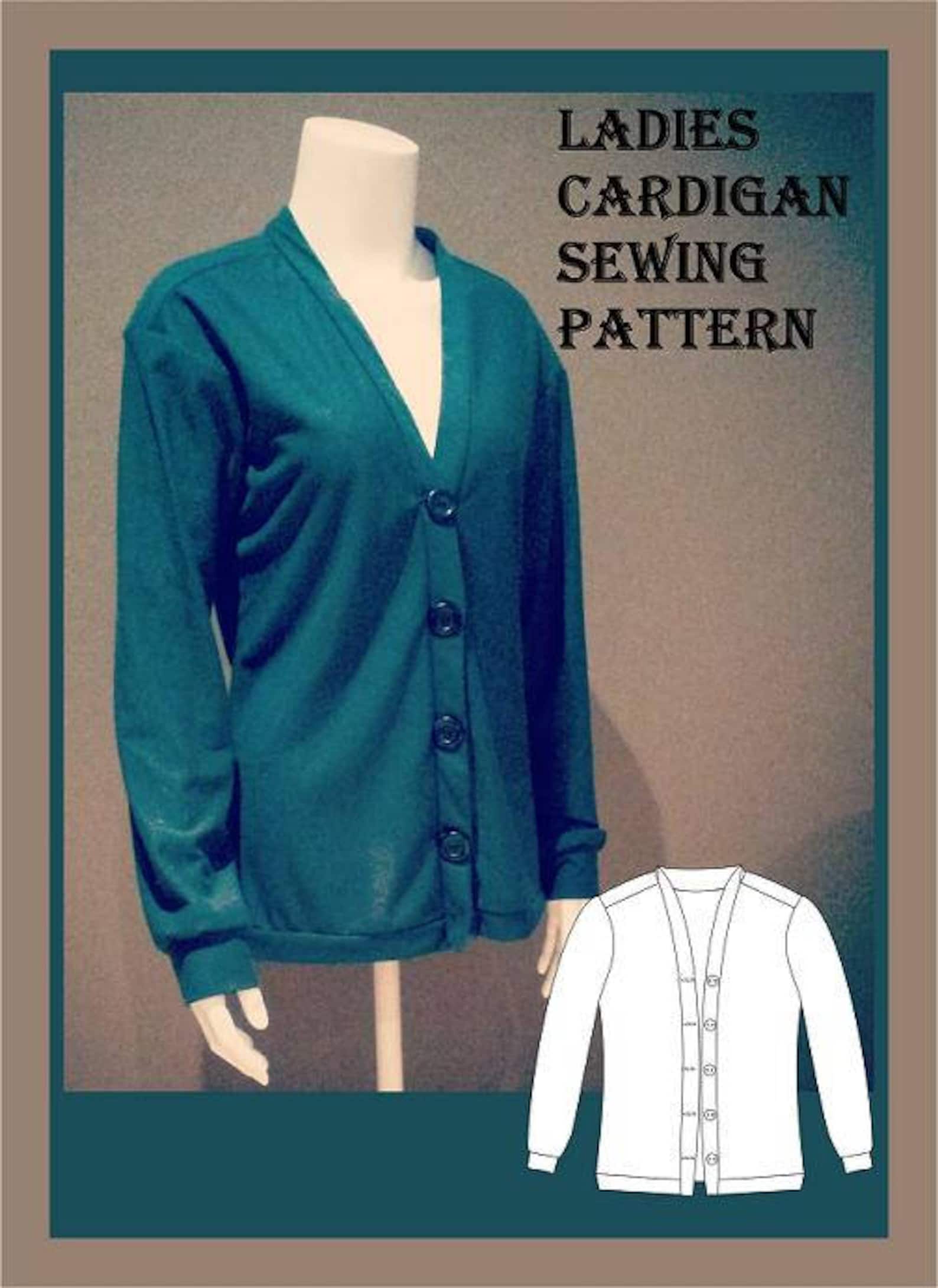 Ladies Cut-and-sew Cardigan - PDF Sewing Pattern - Sizes Xsmall to ...