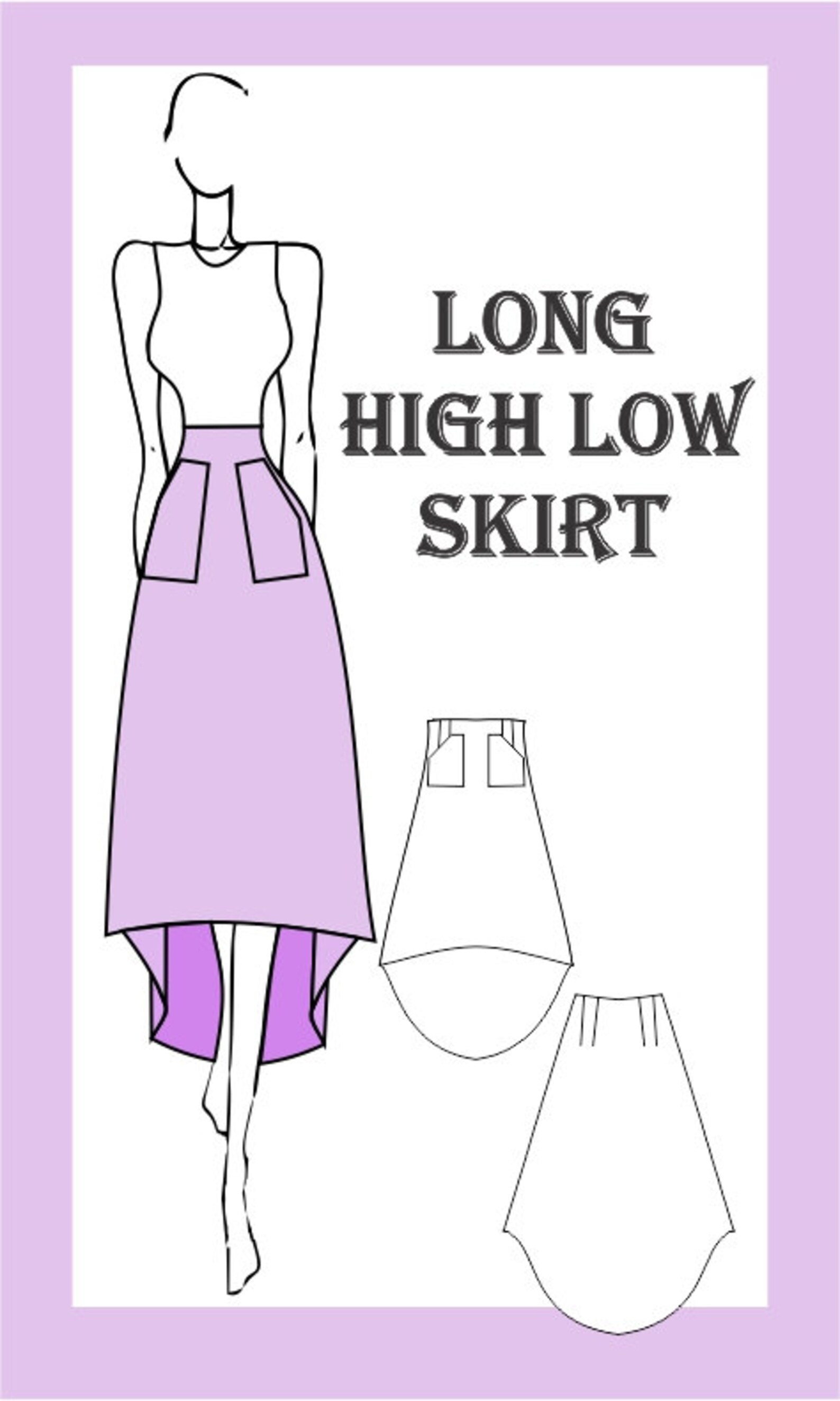 Sewing Pattern: Long High Low Skirt - Etsy