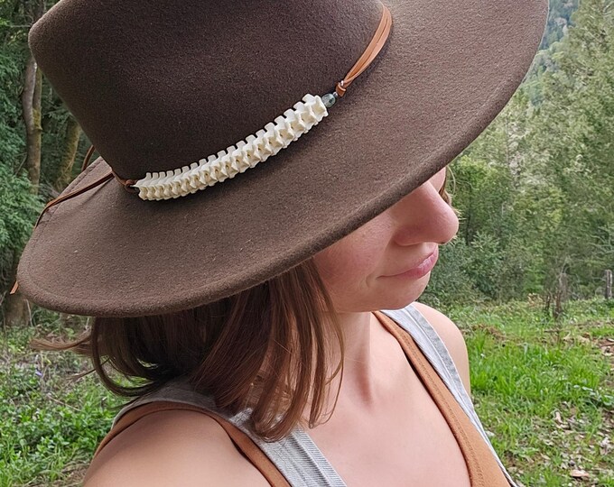 Snake Bone Hat Band, Ball Python Bones, Skeleton Taxidermy Art, Deer Leather Lace, Cowgirl ...