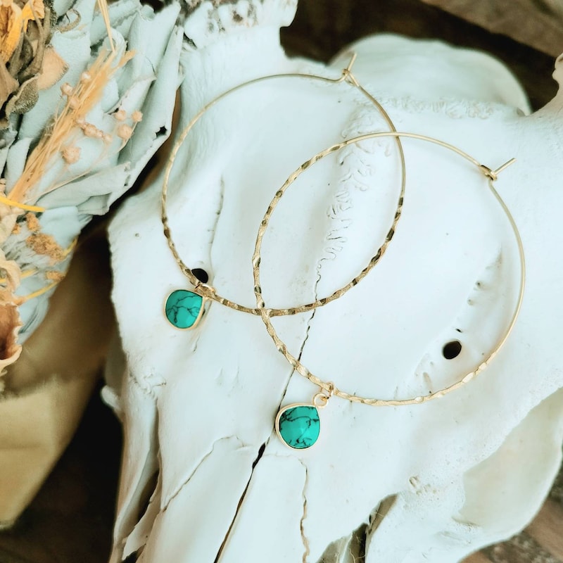 Circular Stone Earrings - Etsy