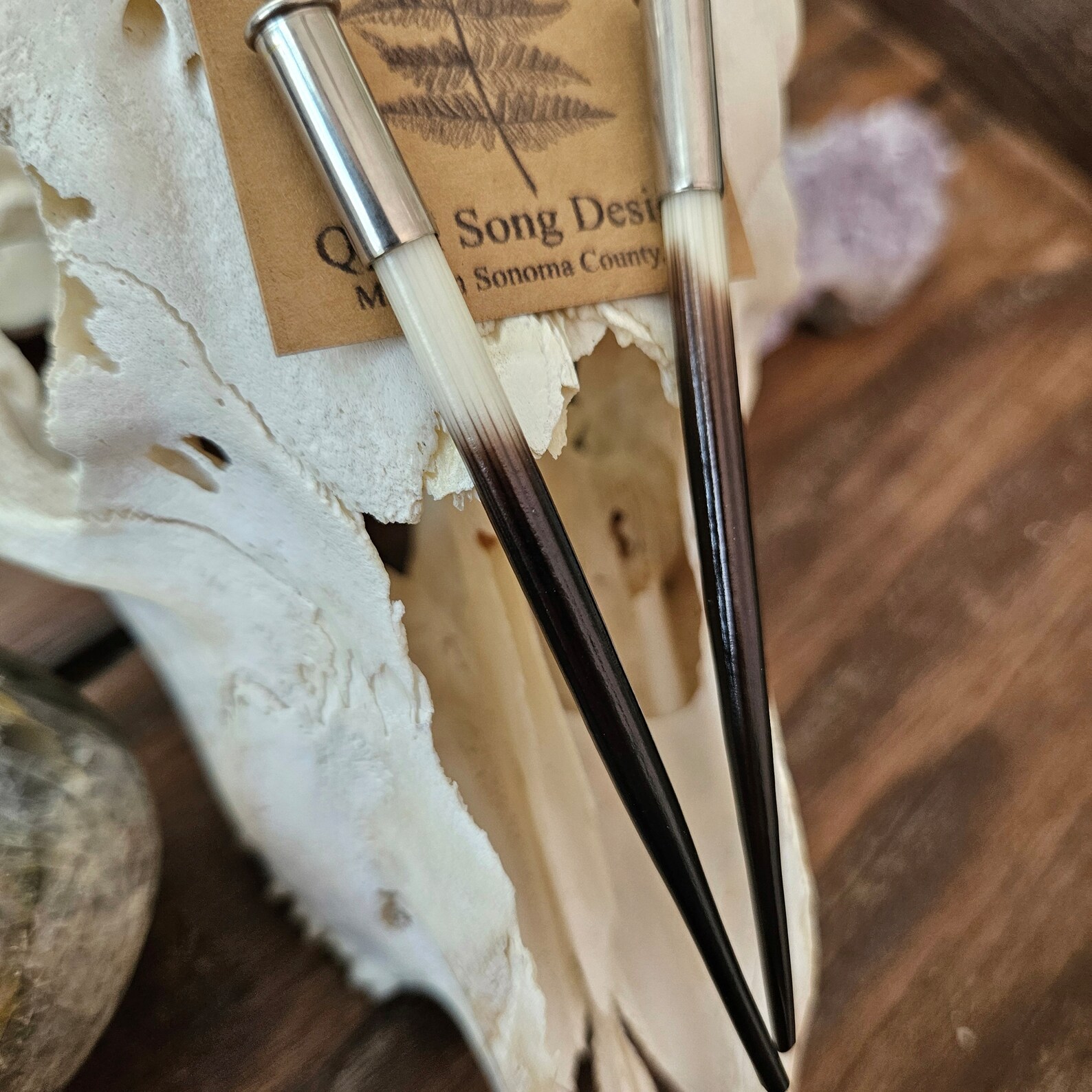 Sterling Silver Yellowstone Bullet Hoops African Porcupine Quill ...