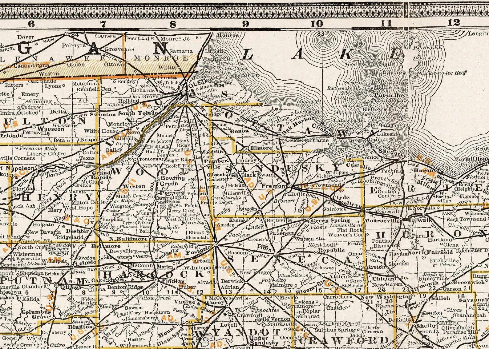 Ohio State Map 1891 Vintage Map of Ohio State in High - Etsy