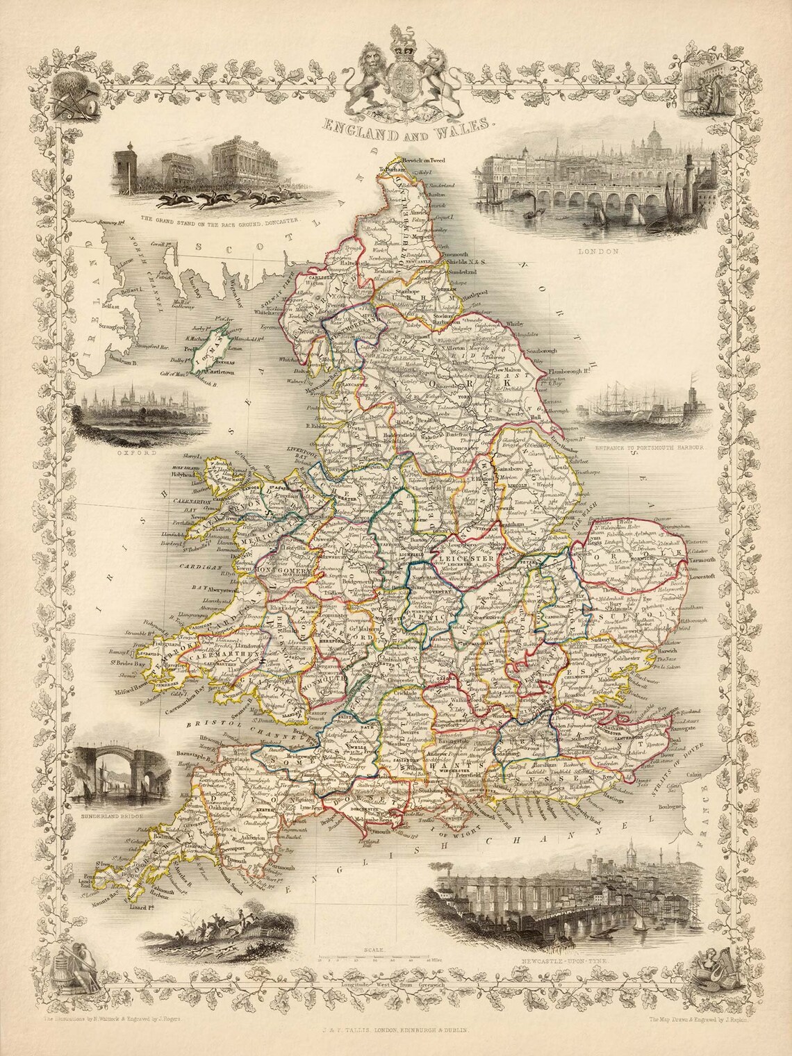 Map of England & Wales, 7 Sizes up to 40x53″ (100x135cm) Victorian ...