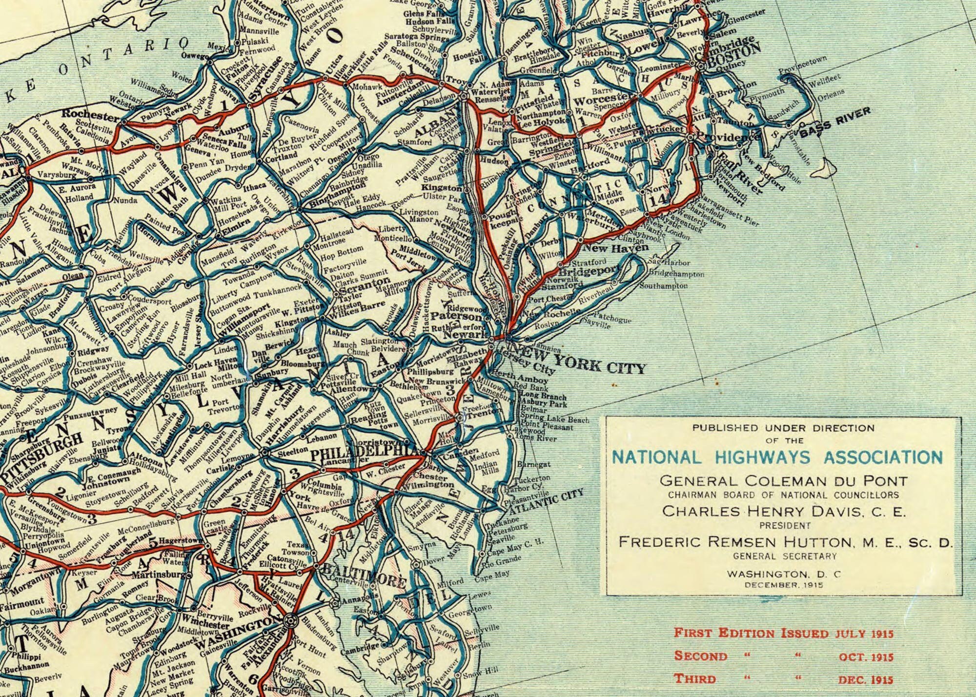 US Map 1915 Vintage Road Map of United States in High | Etsy
