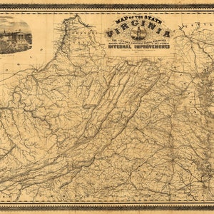 Old Map of Virginia LAST COPY 24 X 16 Inches Print of Vintage Virginia ...