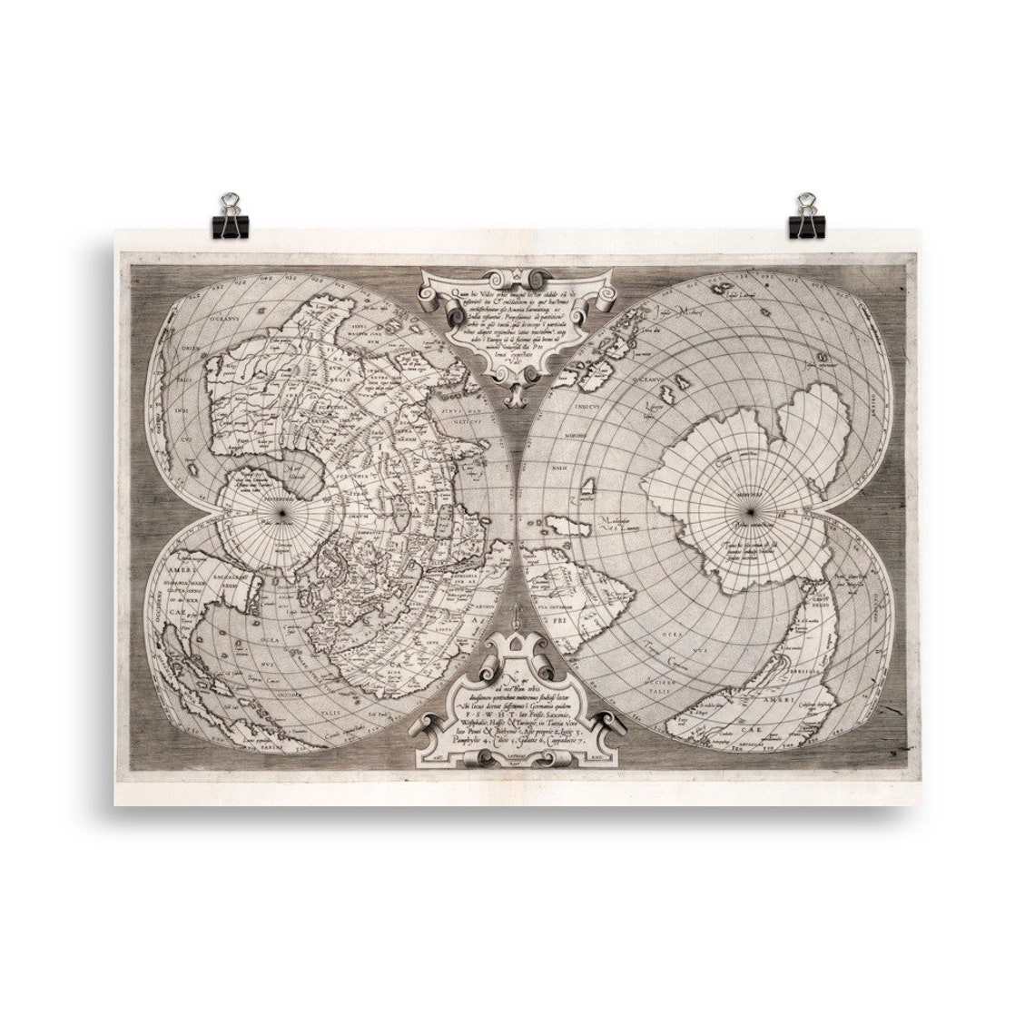 World Map 1564 Old Map of the World in High Resolution Prints | Etsy