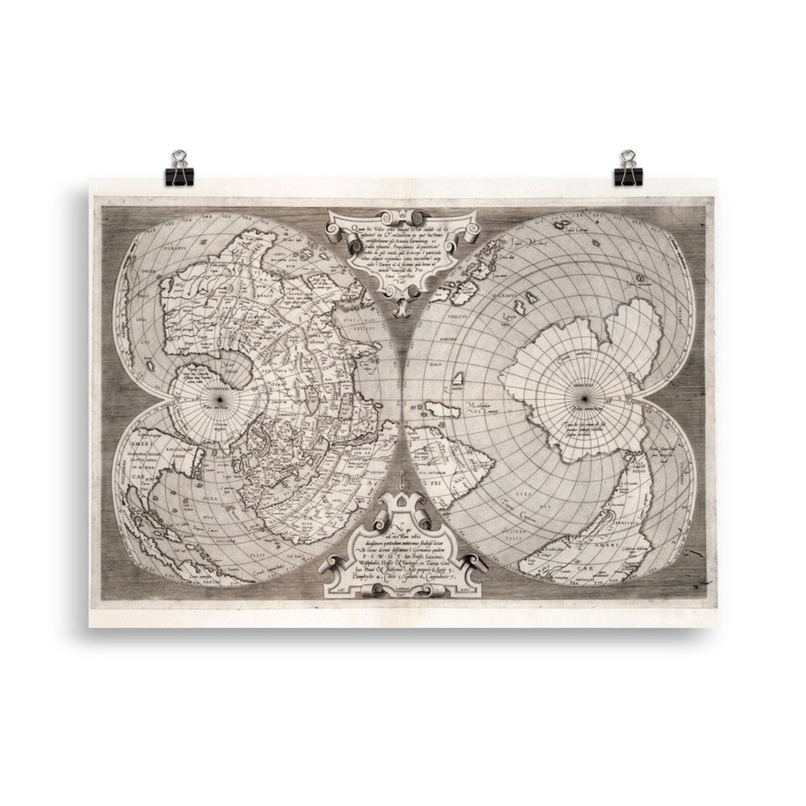 World Map 1564 Old Map of the World in High Resolution Prints | Etsy