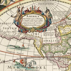 Map of the World 1636, Colorful Old World Map in High Resolution Prints ...
