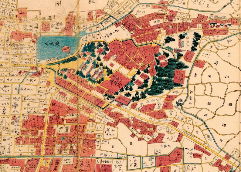 Tokyo Map 1860 Vintage Map of Tokyo Japan in High Resolution - Etsy