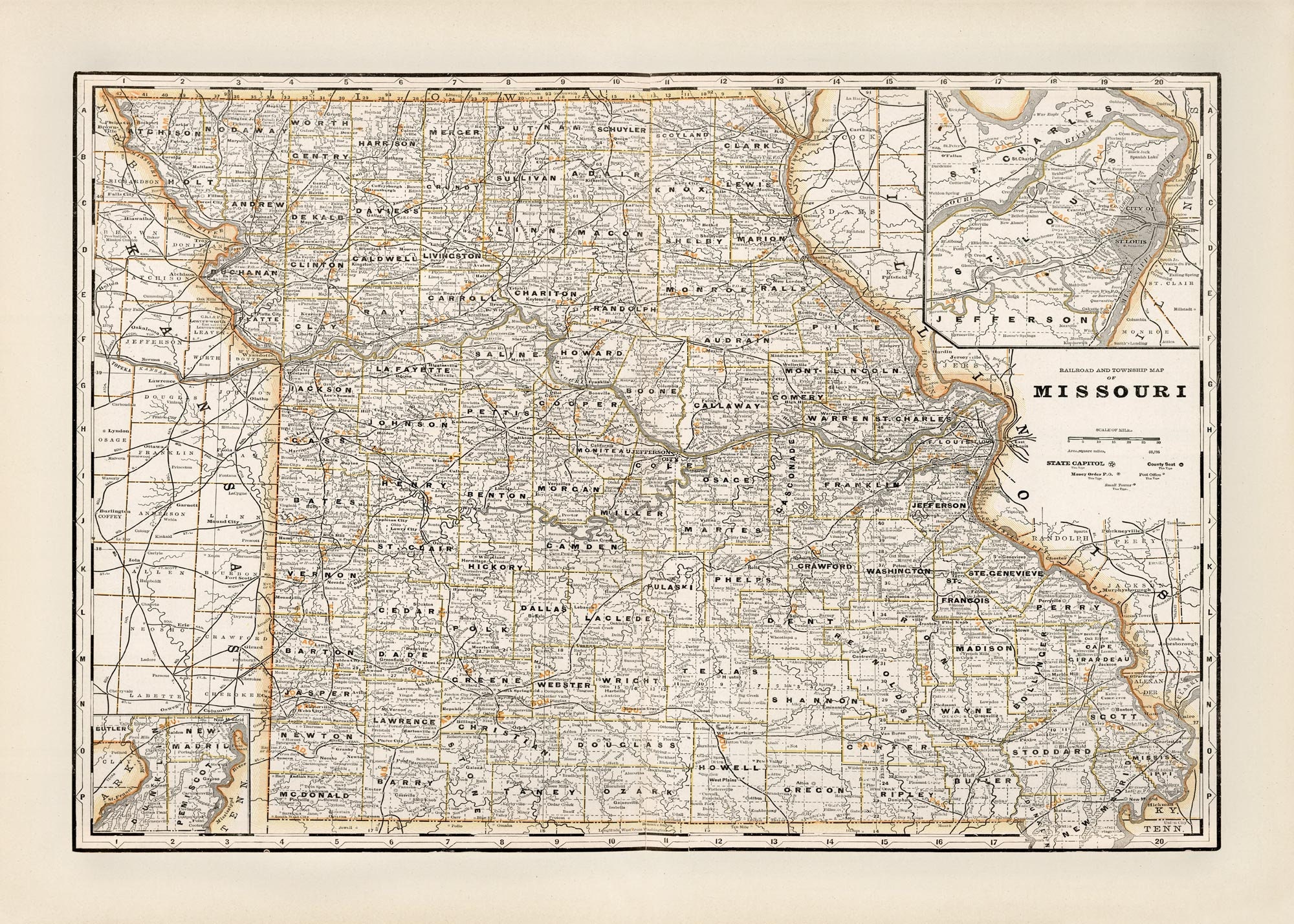 Missouri State Map 1891 Old Map of Missouri State in High | Etsy