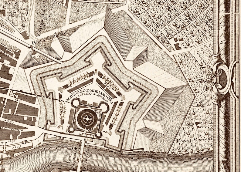 Vatican Map 1748, Old Map of Vatican City, Rome in High Resolution ...