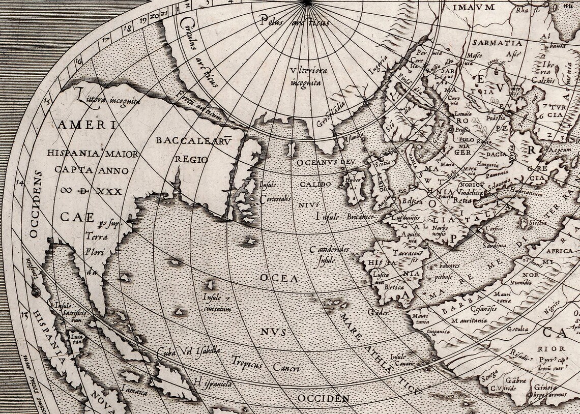 World Map 1564 Old Map of the World in High Resolution Prints - Etsy Canada