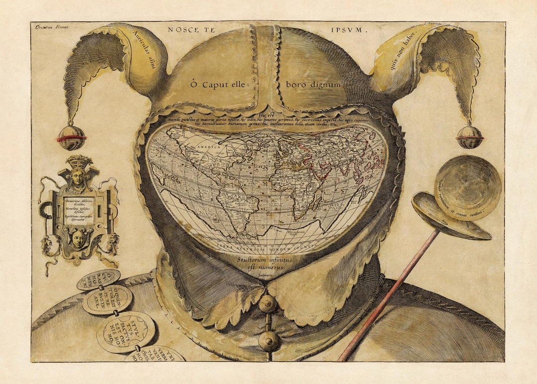 Fool’s Cap Map of the World 1590, Mysterious World Map in High ...