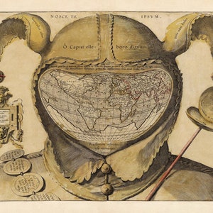Fool’s Cap Map of the World 1590, Mysterious World Map in High ...