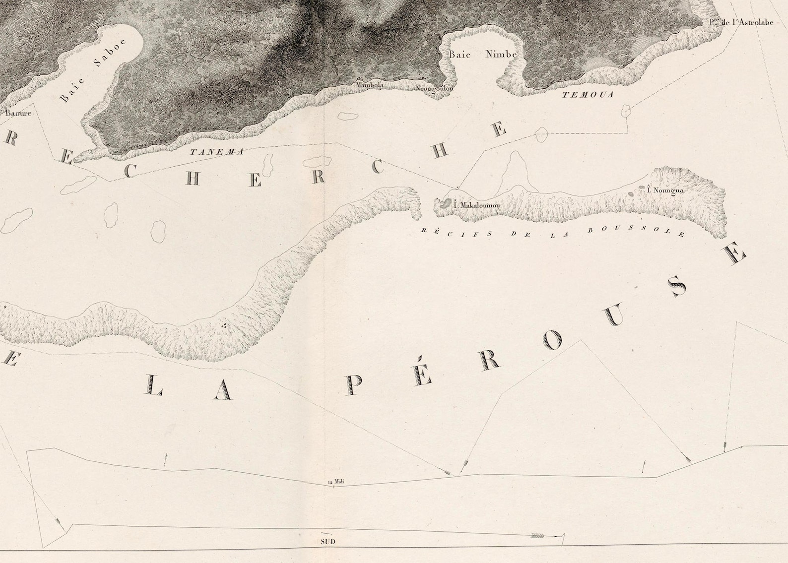 Vanikoro Map 1828, Rare Old Map of Tropical Island in High Resolution ...