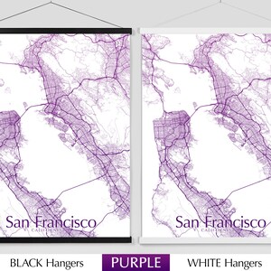 San Francisco Map Print Poster, Map of San Francisco, CA Minimalist Art ...