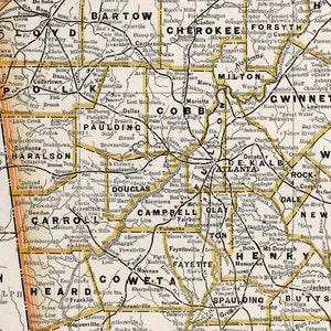 Georgia State Map 1891, Old Map of Georgia, US in High Resolution ...