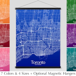 Toronto Map Print Poster, Map of Toronto ON, Canada Minimalist Art, 7 ...