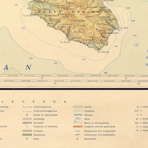 Bali Map 1912, Vintage Map of Bali, Indonesia in High Resolution Prints ...