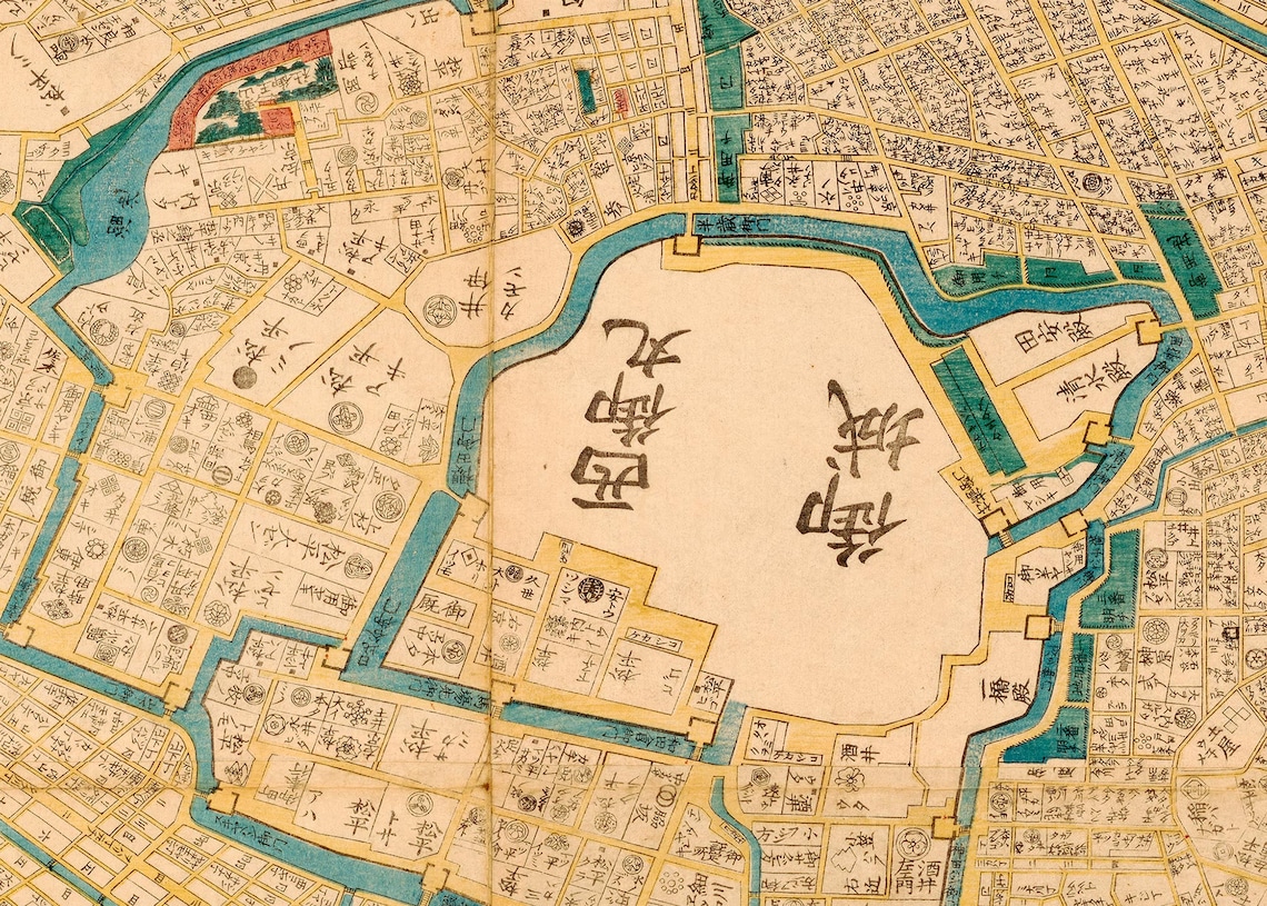 Tokyo Map 1860 Vintage Map of Tokyo Japan in High Resolution - Etsy