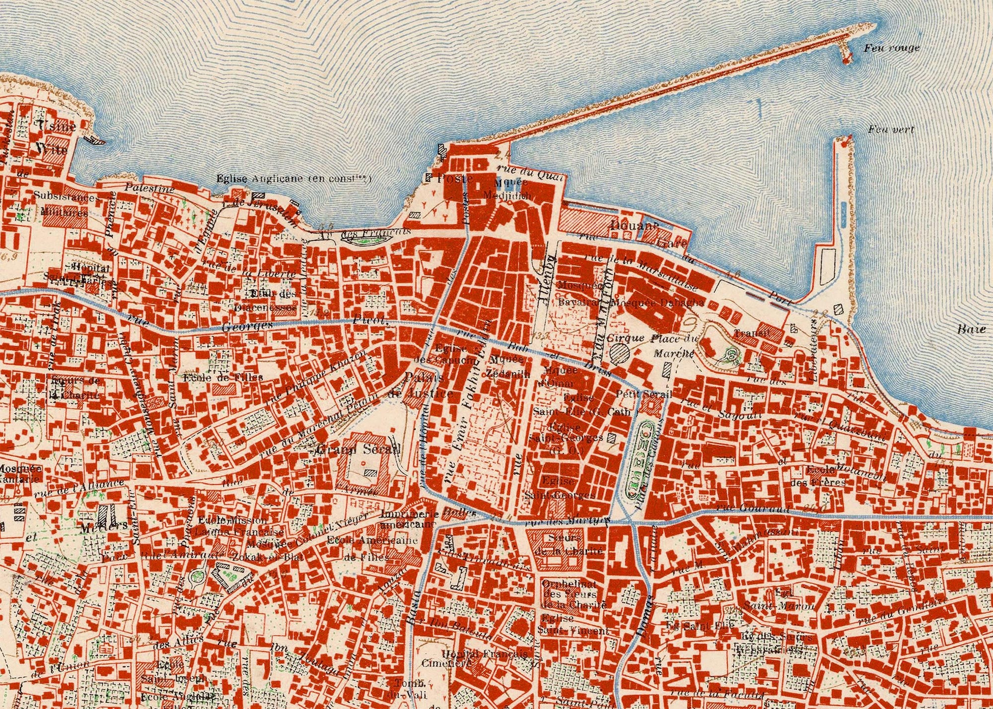 Beirut Map in 5 Sizes up to 60x40″ Old Map of Beirut, Lebanon 1922 in ...