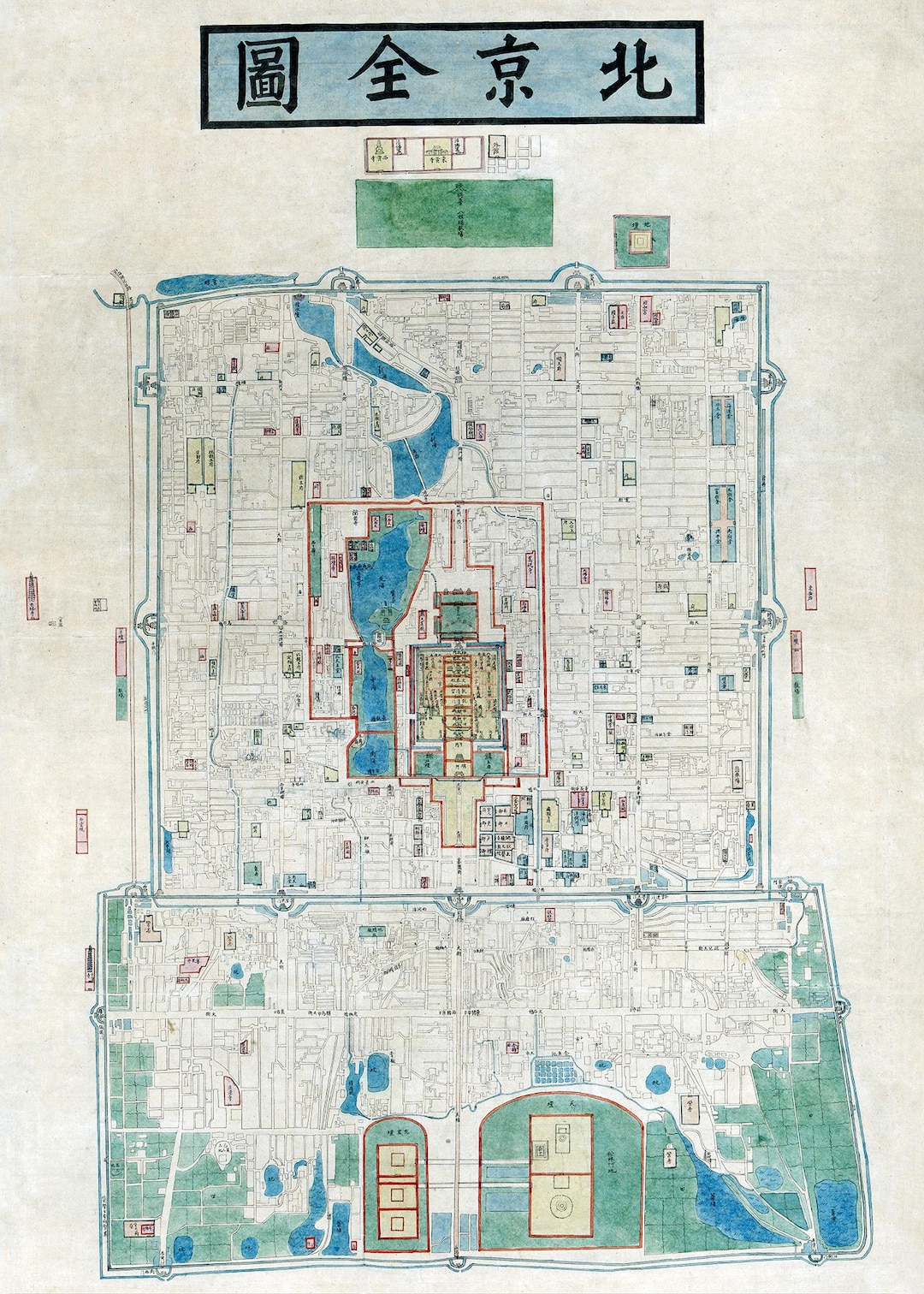 Beijing Map 1861, Vintage Map of Beijing, China in High Resolution ...