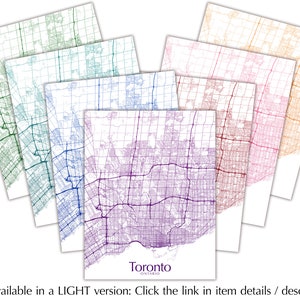 Toronto Map Print Poster, Map of Toronto ON, Canada Minimalist Art, 7 ...