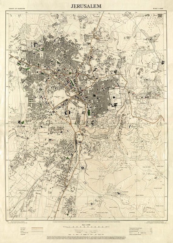 Old Map Of Jerusalem Israel Map Of Ancient Jerusalem