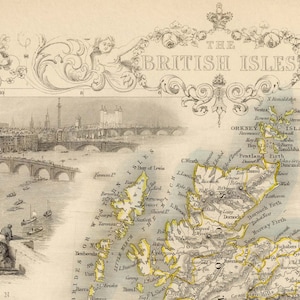 Map of UK and Ireland, Victorian British Map in 7 Sizes up to 40x53 ...