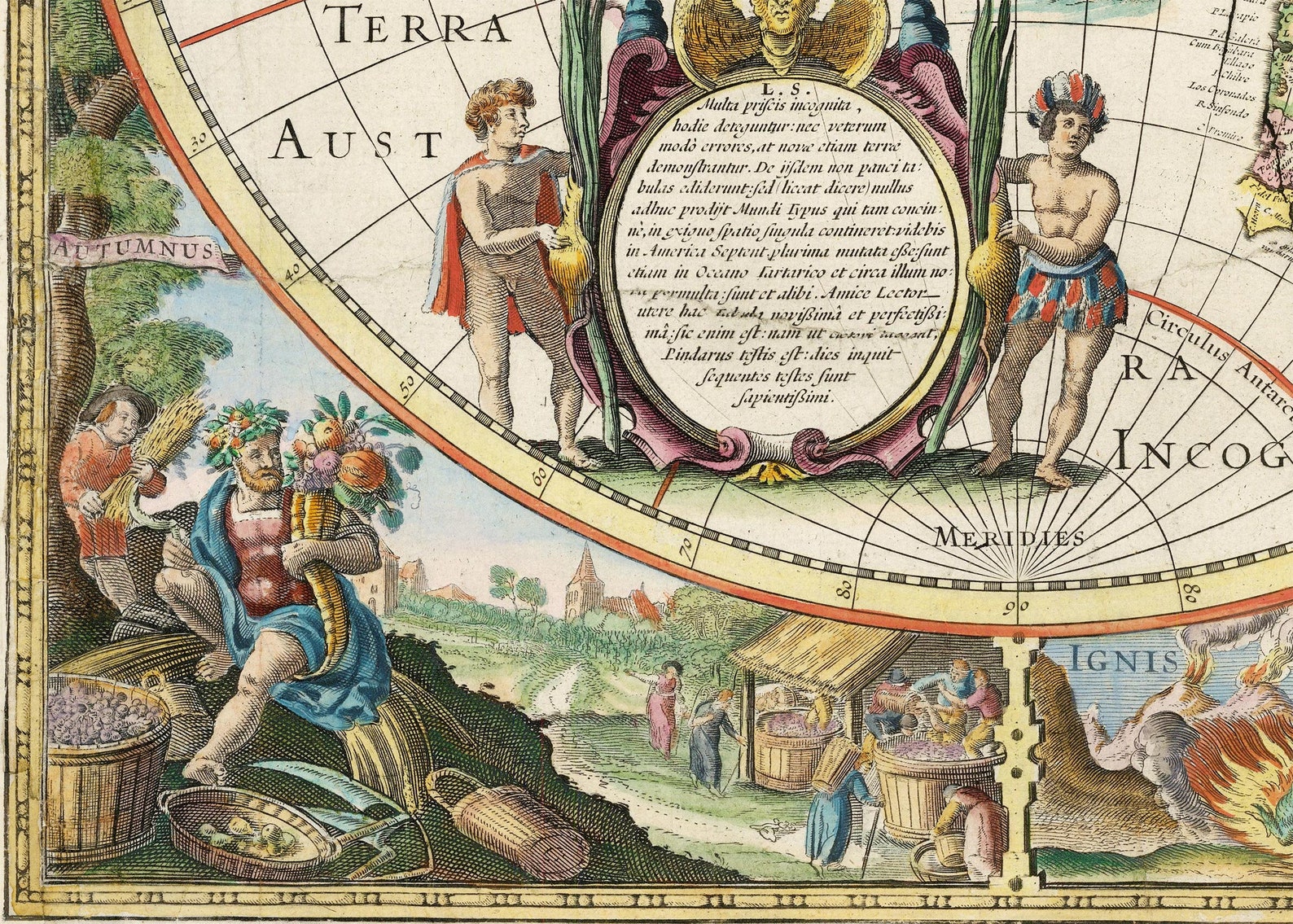 Map of the World 1636 Colorful Old World Map in High - Etsy