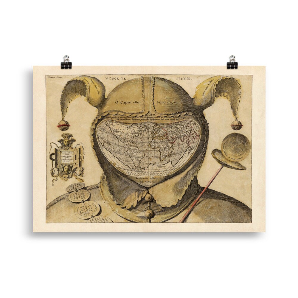 Fools Cap Map of the World 1590 Mysterious World Map in High | Etsy