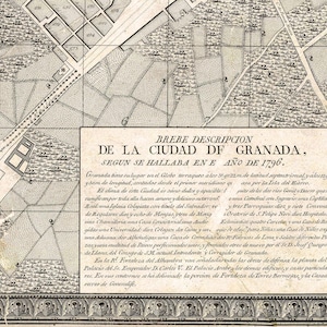 Granada Map 1796, Vintage Map of Granada, Spain in High Resolution ...