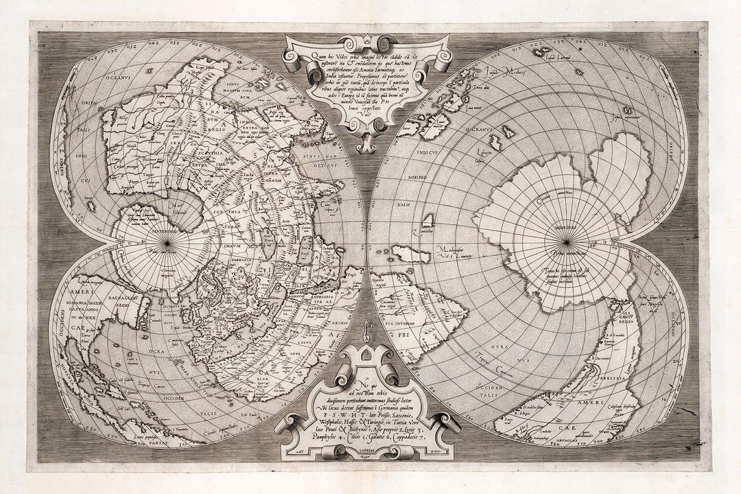 World Map 1564, Old Map of the World in High Resolution Prints up to ...