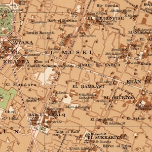 Map of Cairo, Egypt 1920 Old Cairo Map in High Resolution Prints up to ...
