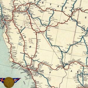 1915 US Highway Map: Vintage United States Road Map Print - Etsy