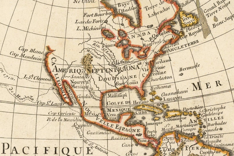 World Map 1720, Vintage Map of the World in High Resolution Prints up ...