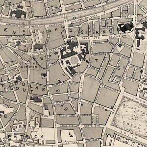 Dublin Map 1851, Vintage Map of Dublin, Ireland in High Resolution ...
