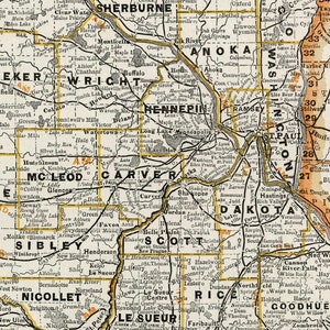 Minnesota State Map 1891, Old Map of Minnesota in High Resolution ...