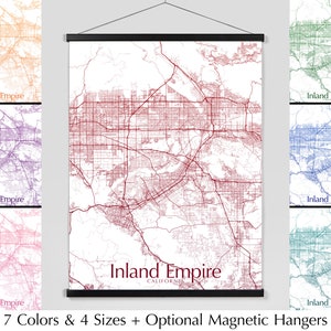 Inland Empire Map Print Poster, Map of Inland Empire, CA Minimalist Art ...