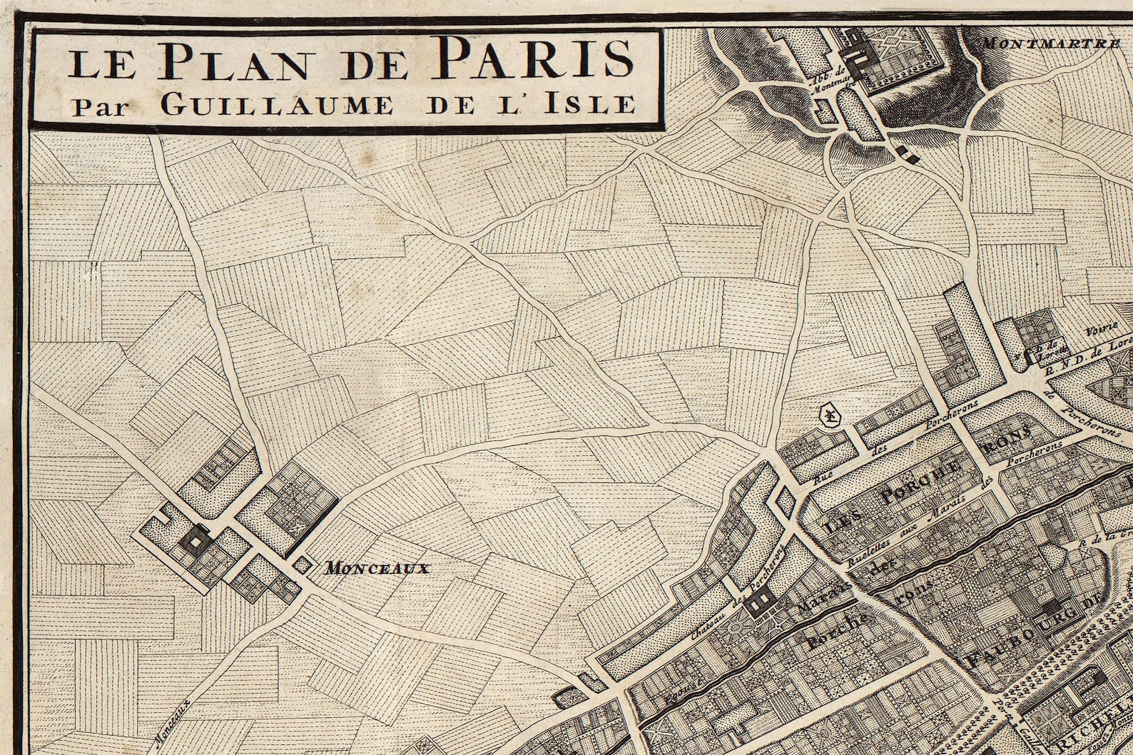 Paris Map 1730, Vintage Map of Paris, France in High Resolution Prints ...