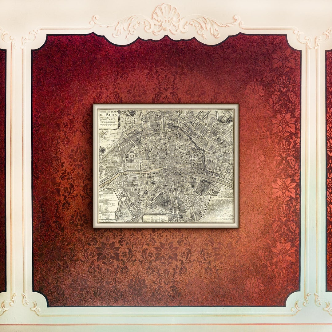 Vintage Paris Map LAST COPY, 24 X 20 Inches Print of Rare Old Map of ...