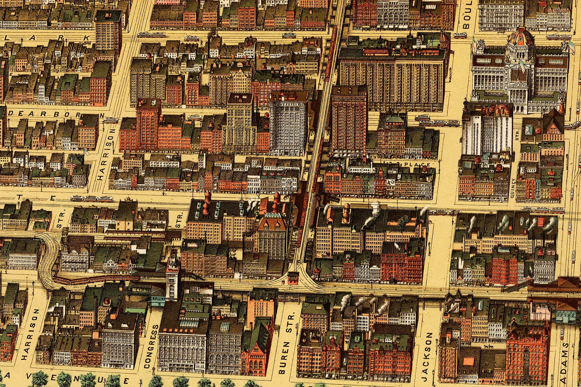 Chicago Map 1898 Vintage Map of Chicago IL in High | Etsy