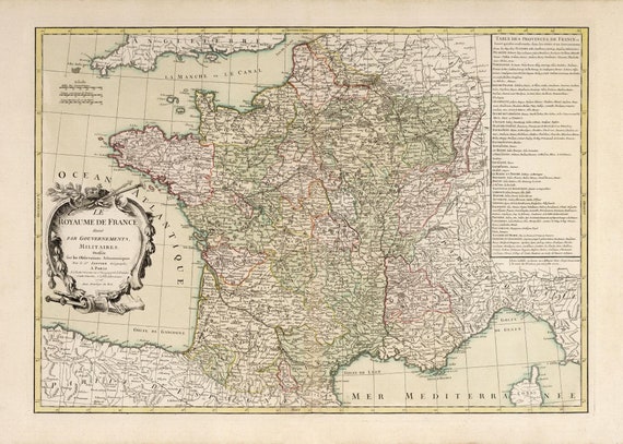 Old Map of France 1763 Old France Map in High Resolution | Etsy